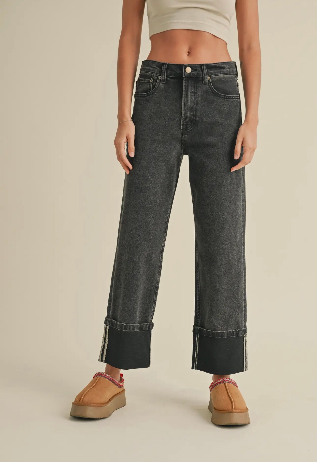 Borrom Black Cuff Jeans – Backroad Social Trade Co.